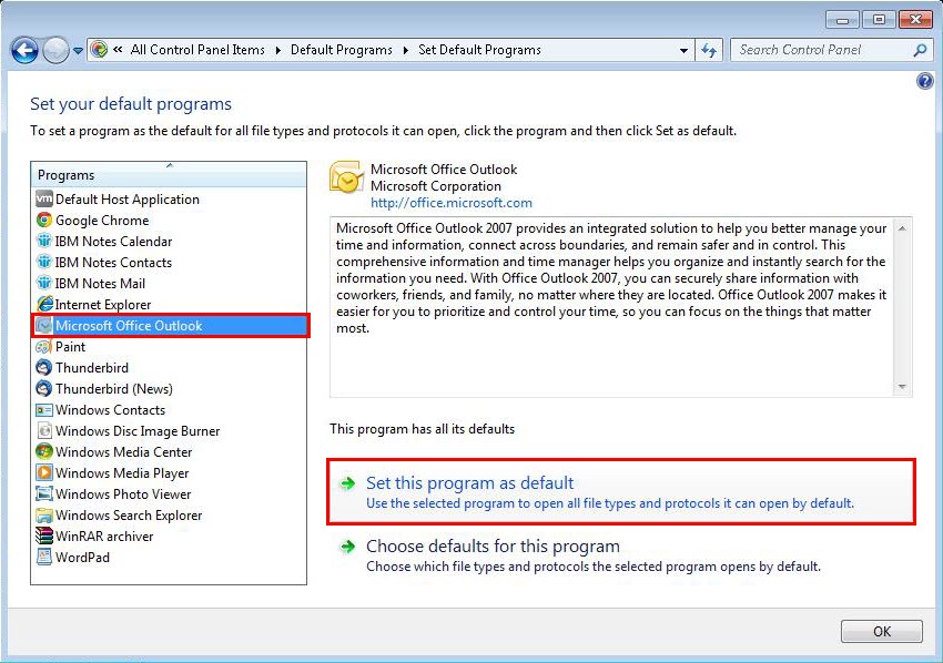 Set Outlook As Your Default Email Program SysTools Blog