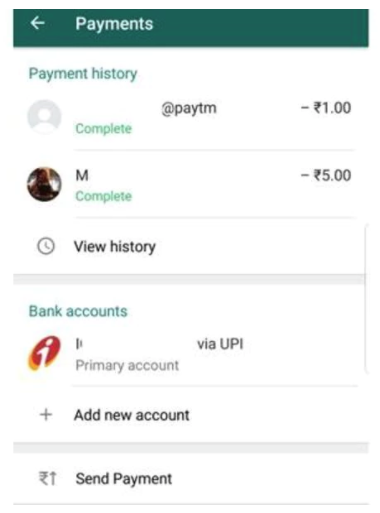 WhatsApp UPI Payment : Send money to any UPI ID via WhatsApp